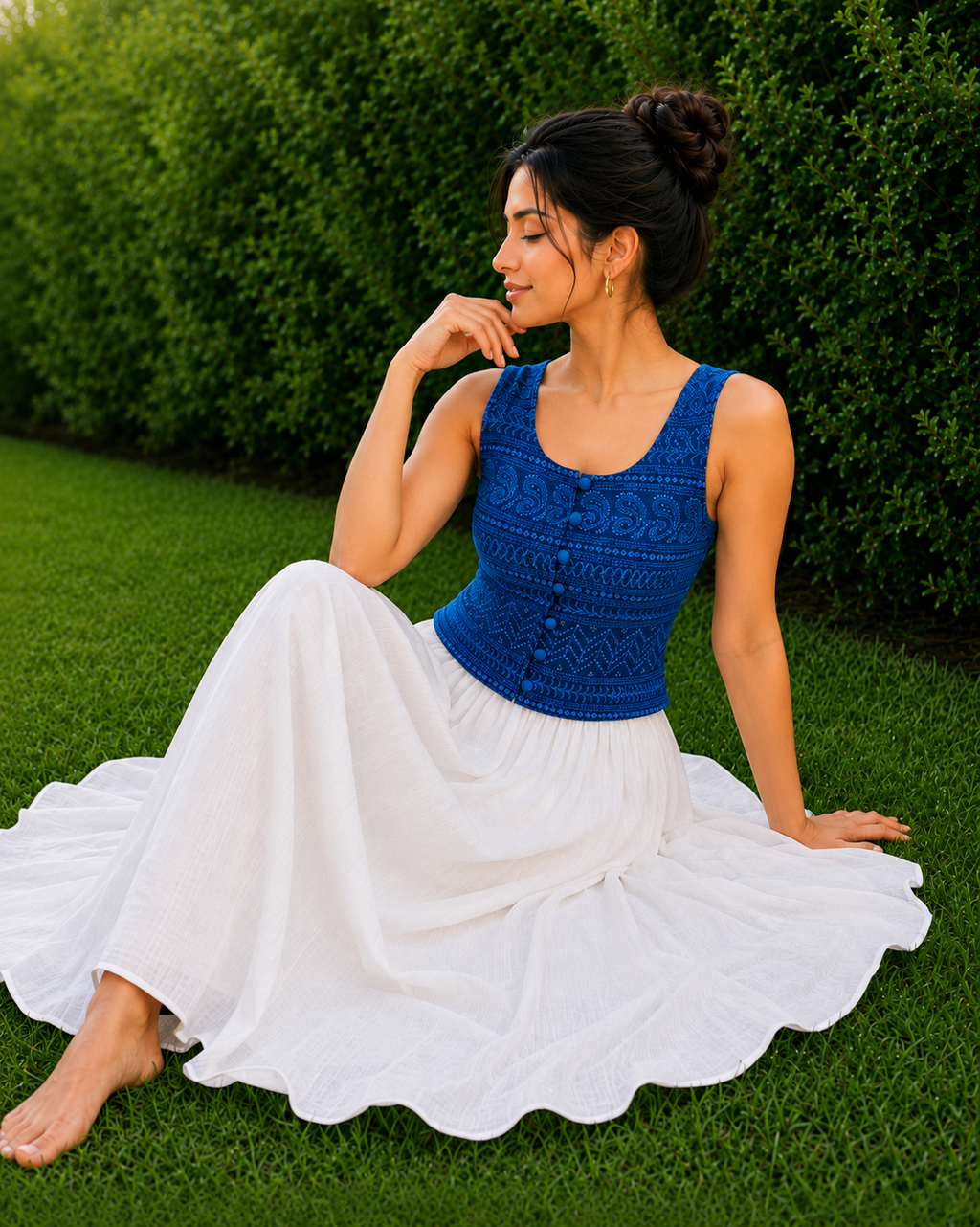 Neel Rang Tie-Back Top – Muka